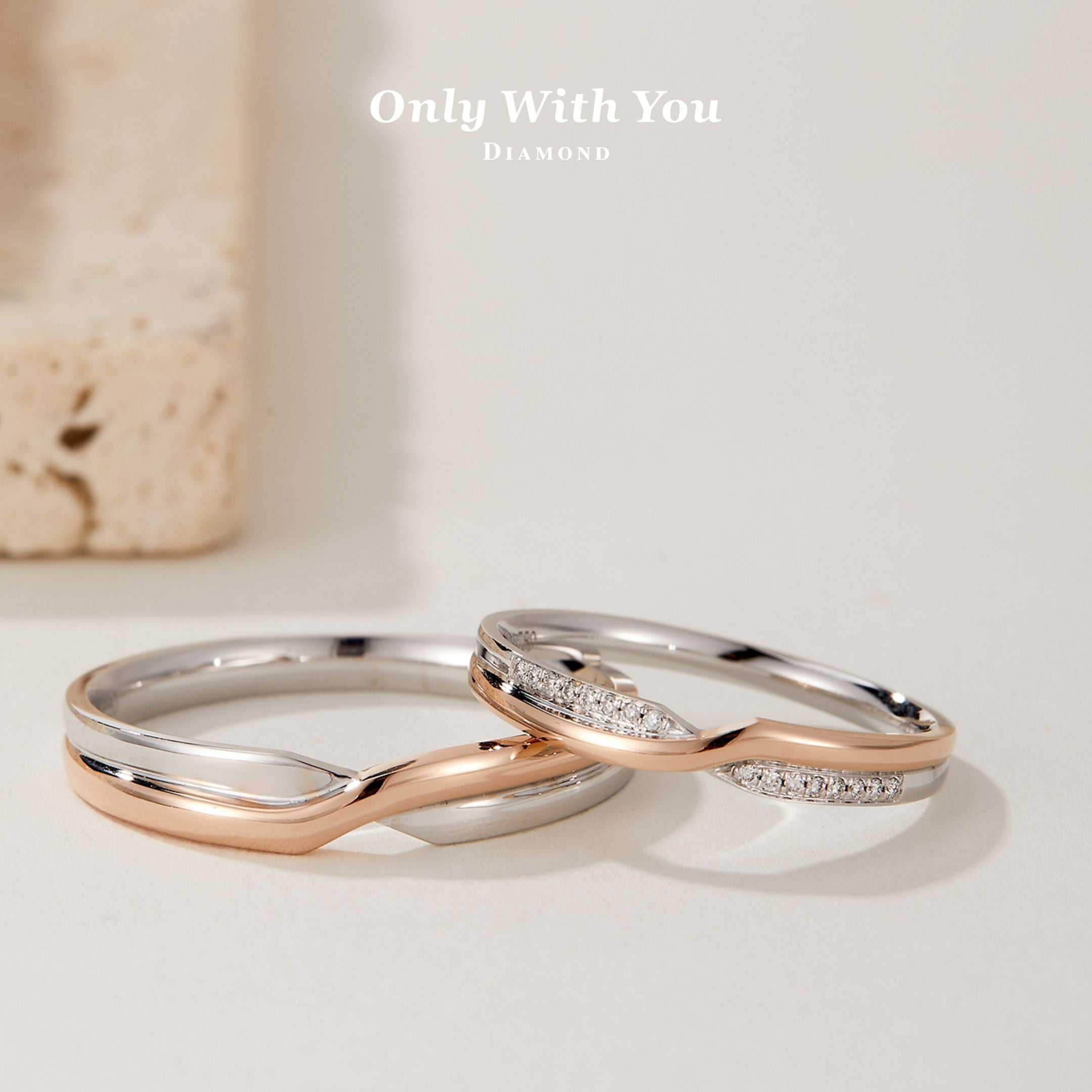 Only With You Diamond 訂製18K/PT950鉑金結婚對戒